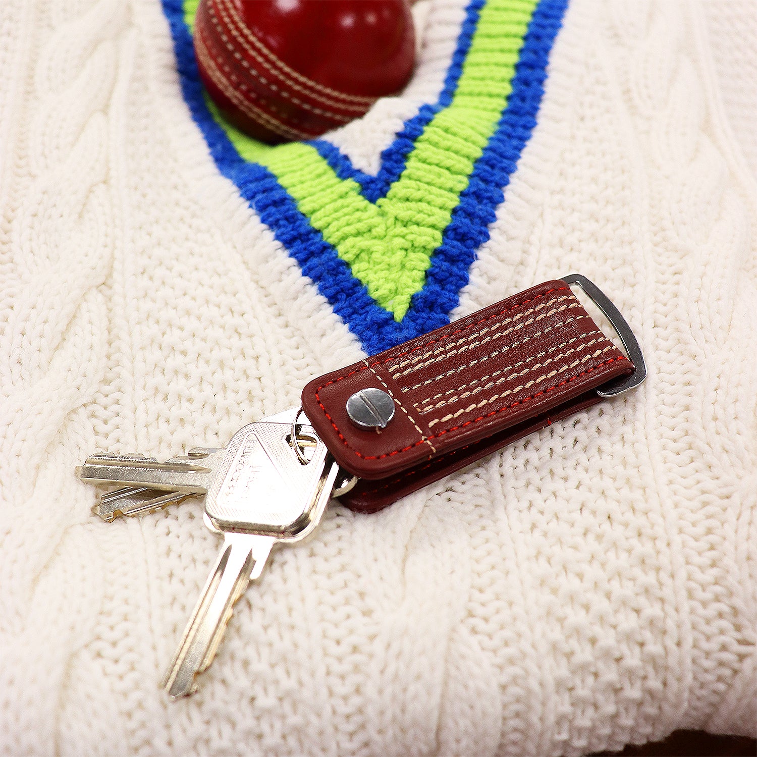Personalised Cricket Leather Key Holder – Monster Sporting Gifts