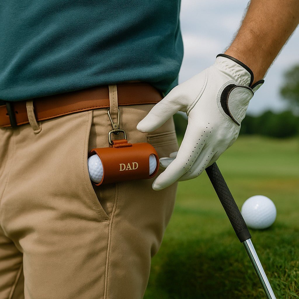 Personalised Tan Leather Golf Ball Caddy – Monster Sporting Gifts